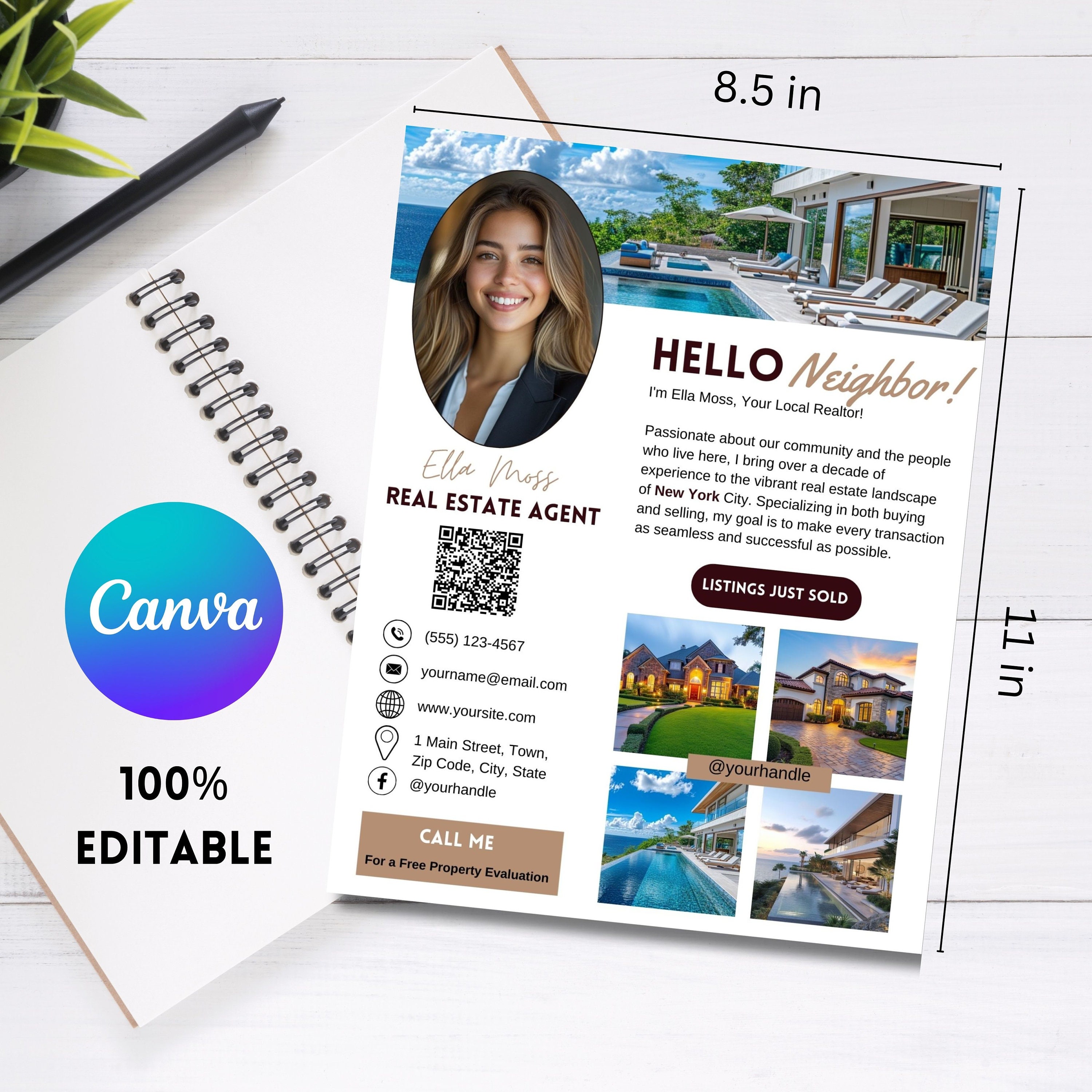 Realtor Intro Letter Template: Real Estate Marketing Flyer (canva) - Etsy