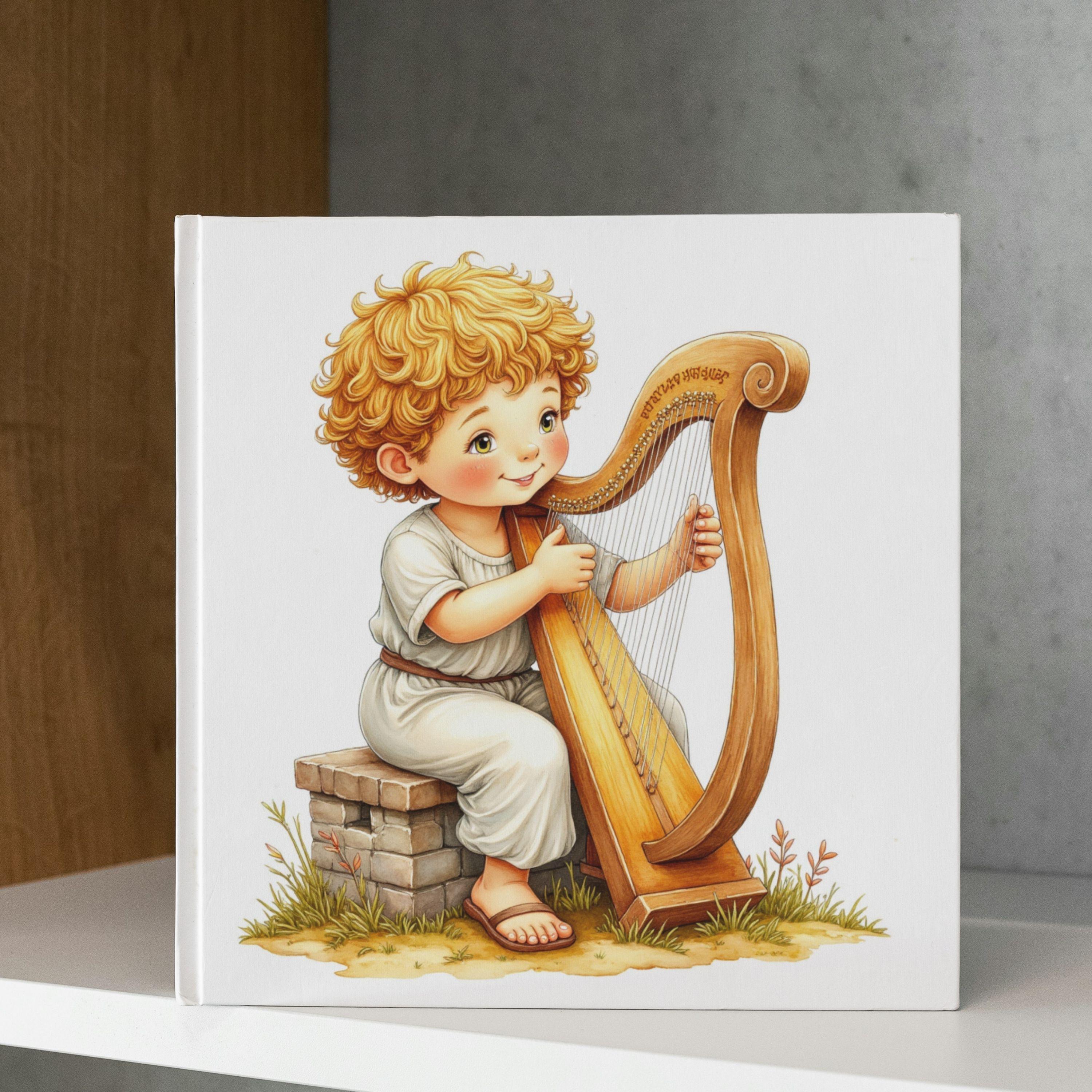 King David Clipart Bundle 33 PNG: Harps, Gold Crowns, Shepherd Scenes ...