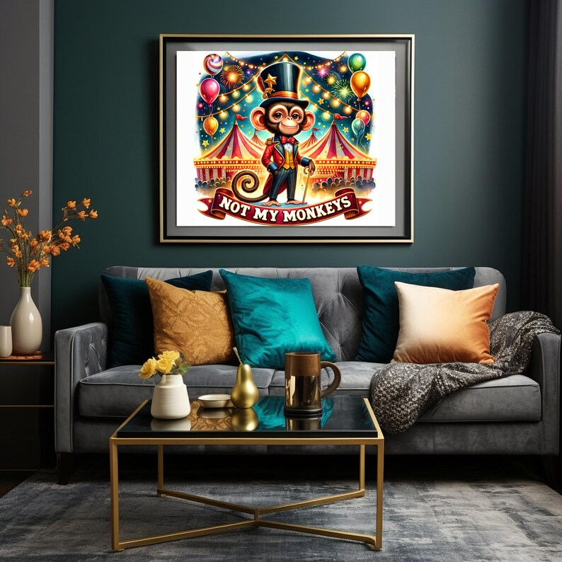 Not My Circus Not My Monkeys - Whimsical Ringmaster Monkey Tumbler Wrap ...