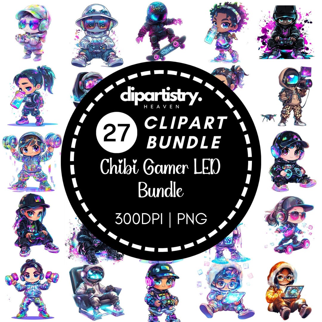Chibi Girl Clipart Set 27 Digital Download Pngs Transparent Background ...