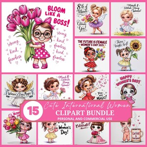 Women's Day Clipart - International Women's Day Designs - Girl ...