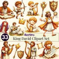 David and Jonathan Clip Art - Bible - Mini - Etsy UK