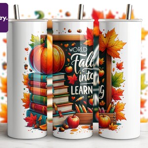 Fall Into Learning Digital Download - Pumpkin Clipart, Sublimation ...
