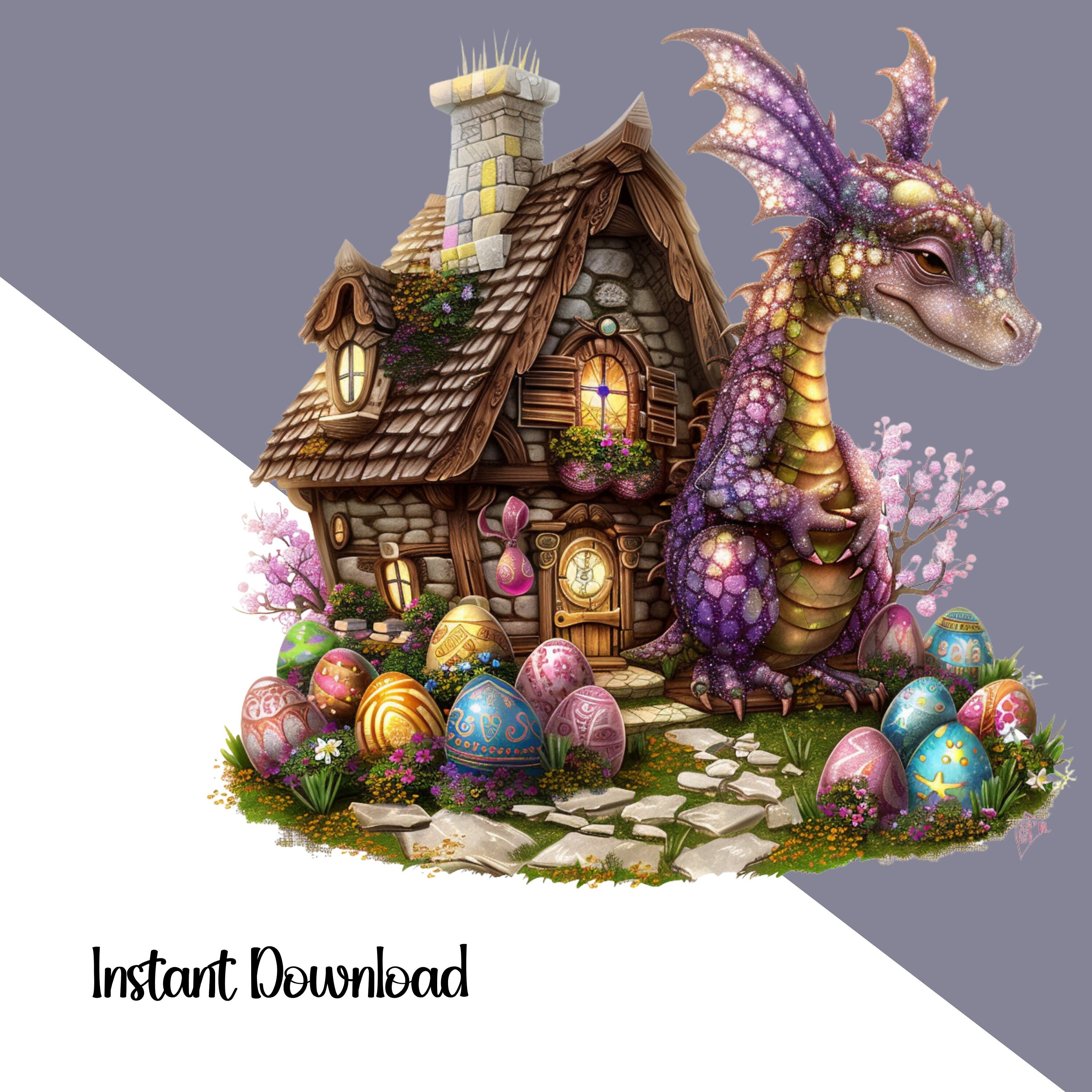 Easter Bunny Dragon Clipart Bundle Personalized and Custom AI Generated ...