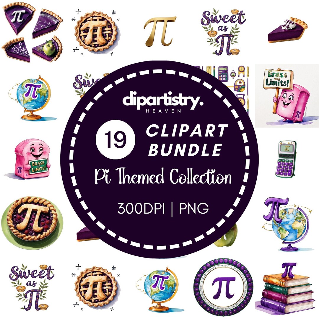 Pi Day Clipart Bundle 19 PNG Transparent Math Symbols Pi Day Elements ...