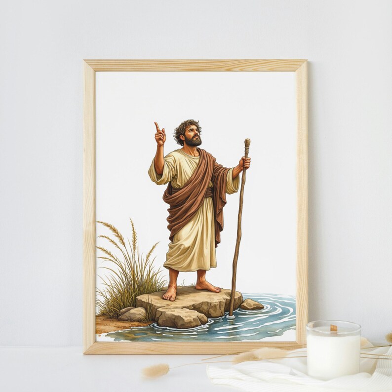 Jesus’ Baptism Clipart Set | 20 PNG Christian Story Illustrations ...