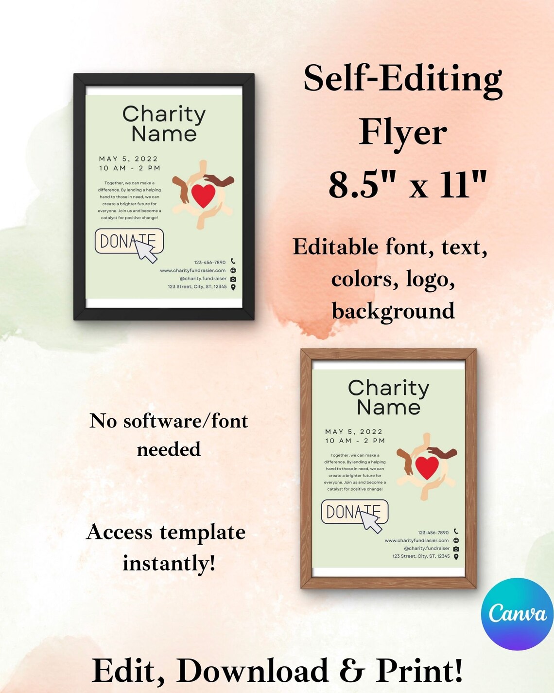 Editable Donation Flyer, Editable Charity Flyer, Editable Fundraiser ...