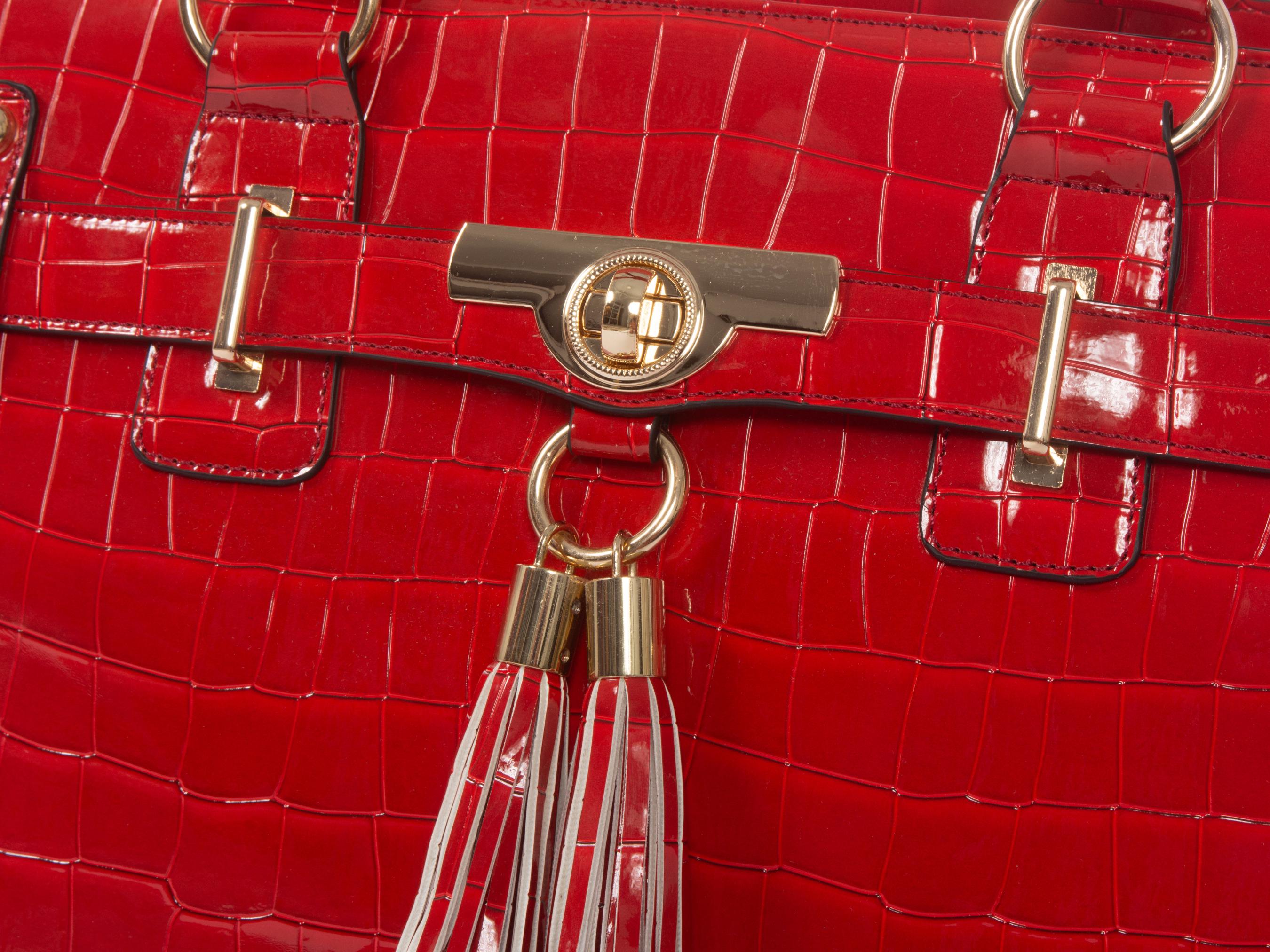Rio Red Patent Laptop Bag With Wheels Fits 1317 Laptop, Versatile Carry ...