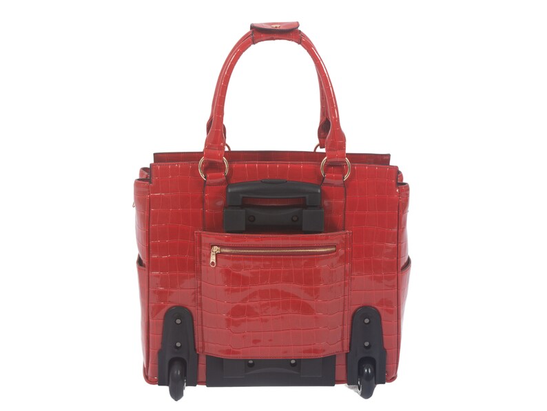 Rio Red Patent Laptop Bag With Wheels Fits 1317 Laptop, Versatile Carry ...