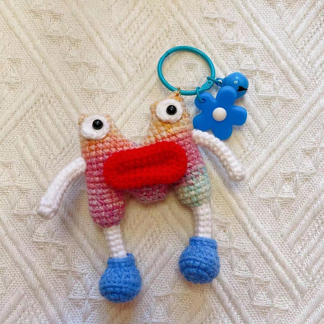 Letter M Keychain, Handmade Crochet Christmas Keychain, Knitted ...