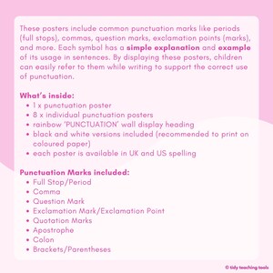 8 X Types of Punctuation Posters - Etsy