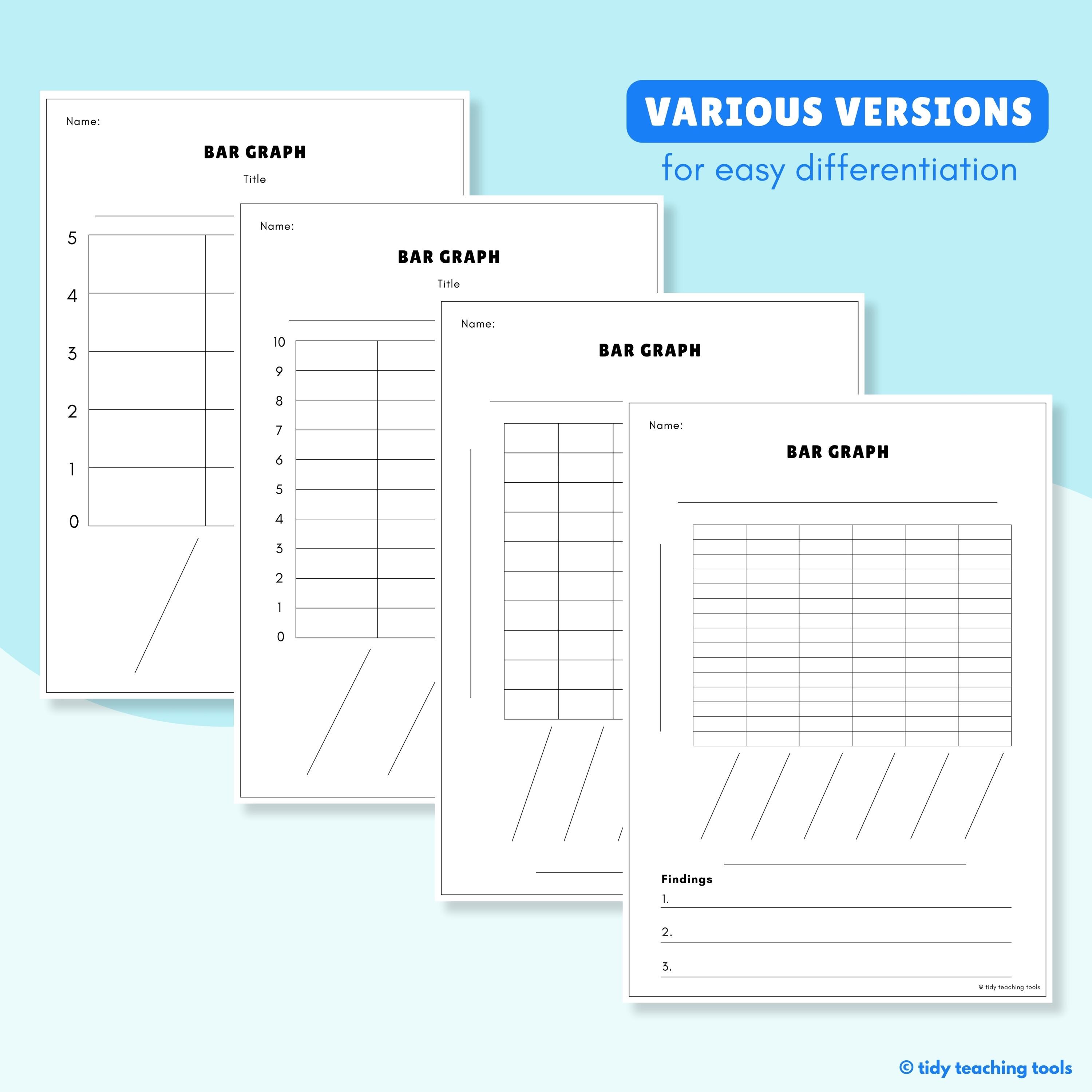 Editable Blank Graph Templates | Tally Chart, Pictograph, Bar Graph ...