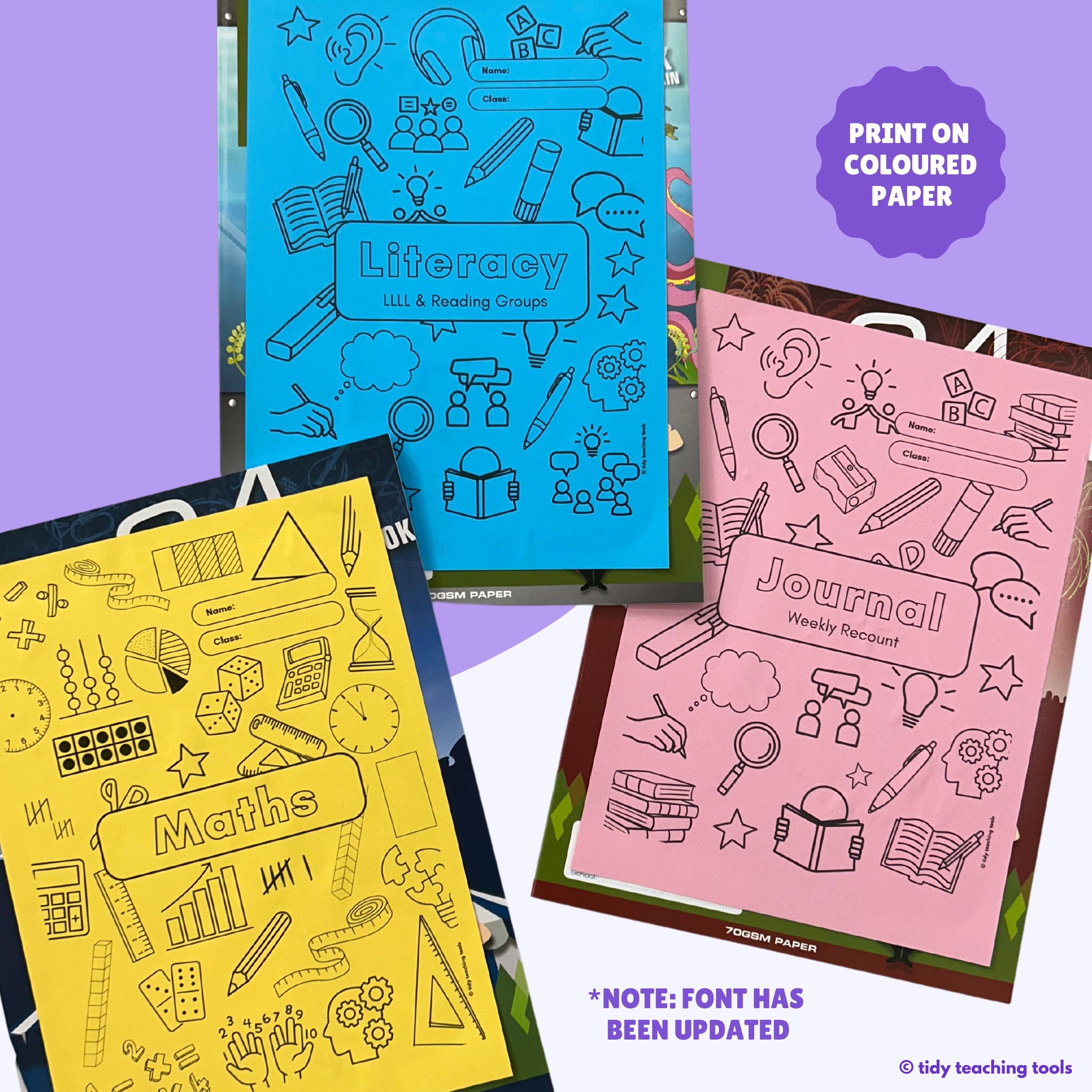Editable Printable Workbook Covers for Students | Colour-in Subject ...