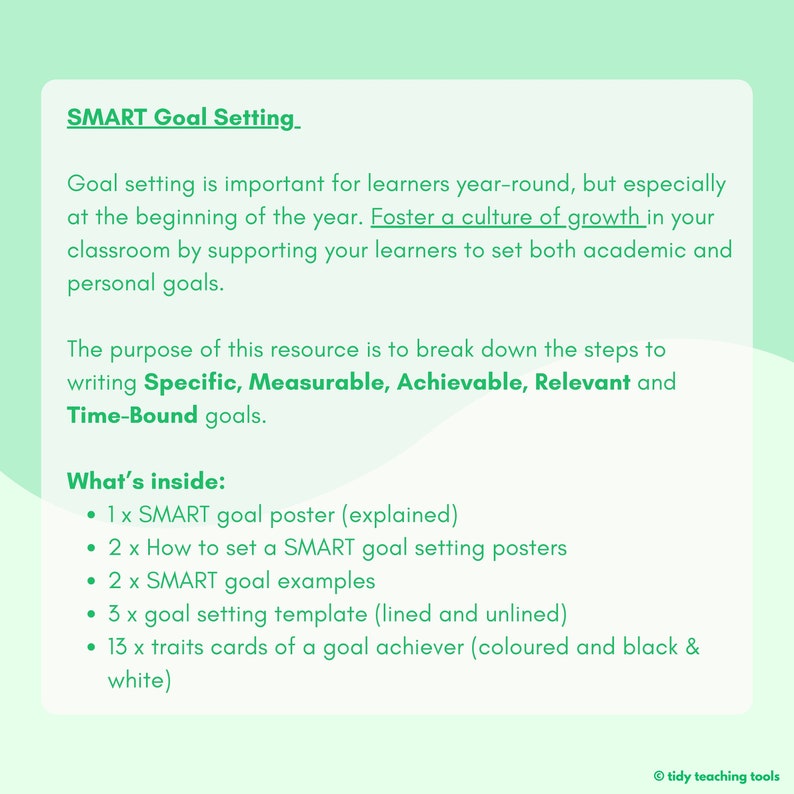 SMART Goals Guide + Task - Etsy