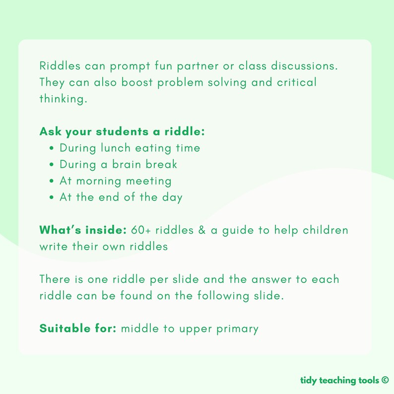 A Riddle A Day | 60+ Riddles and Answers - Etsy