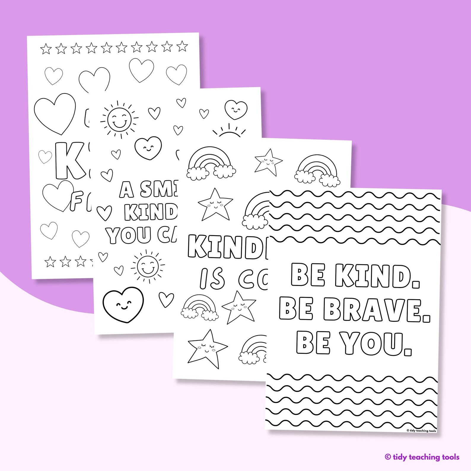 12 X Kindness Coloring in Sheets - Etsy