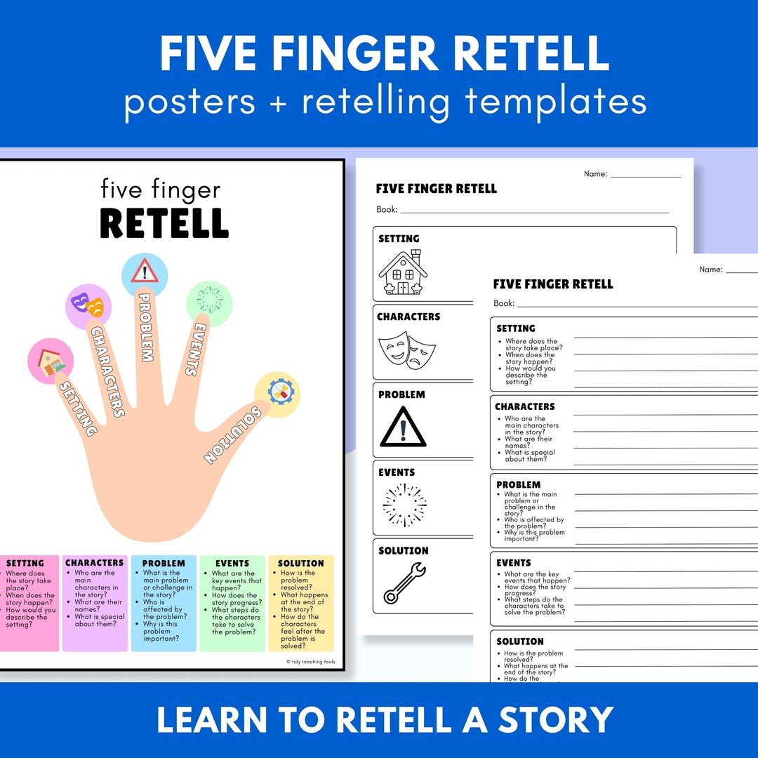 Five Finger Retell | Posters + Storytelling Templates - Etsy
