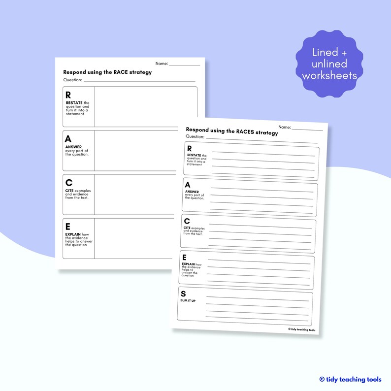 RACE and RACES | Posters + Worksheets - Etsy