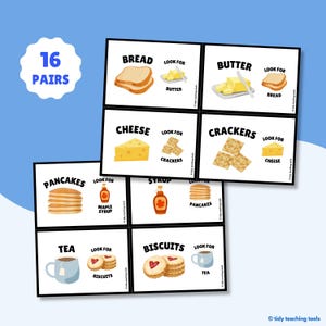 Partner Pairing Cards | 16 X Food Pairs (32 X Student Match up Cards ...