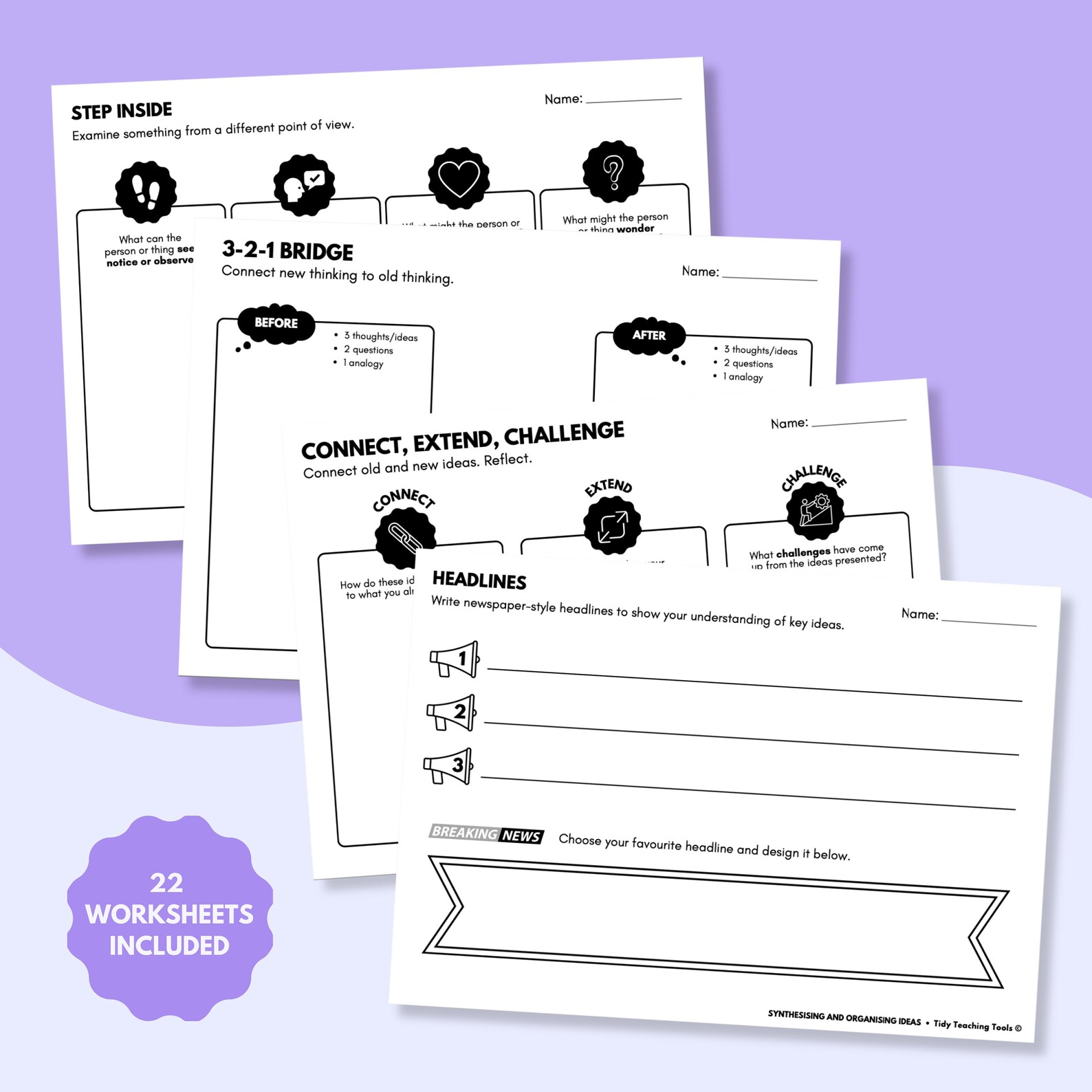 22 X Visible Thinking Routines Worksheets | Cultures of Thinking - Etsy