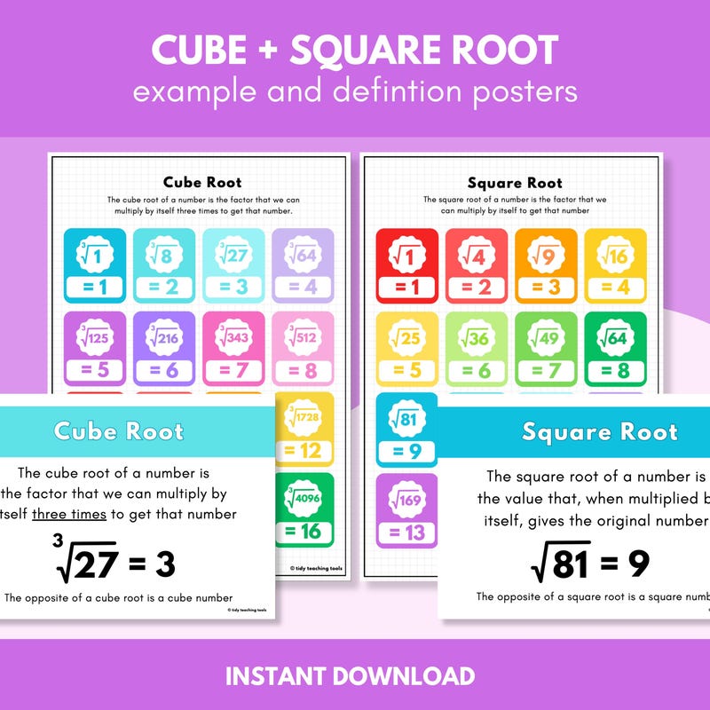 Sticky Notes Square Root 123 - Etsy New Zealand