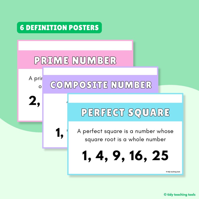 Square, Cube, Prime + Composite Number Posters - Etsy UK