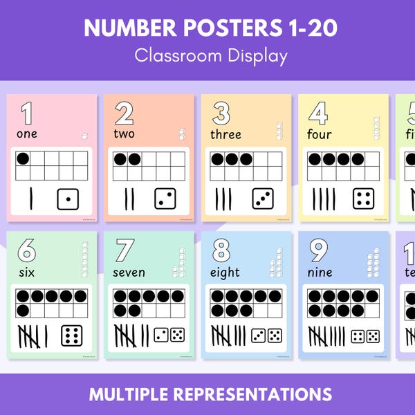Number Display 1 20 - Etsy UK