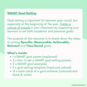 SMART Goal Setting for Kids | Worksheets & Posters - Etsy