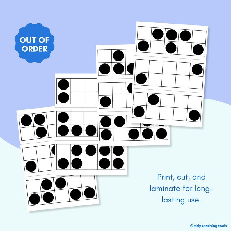 Subitizing Flash Cards on Tens Frames - Etsy Australia