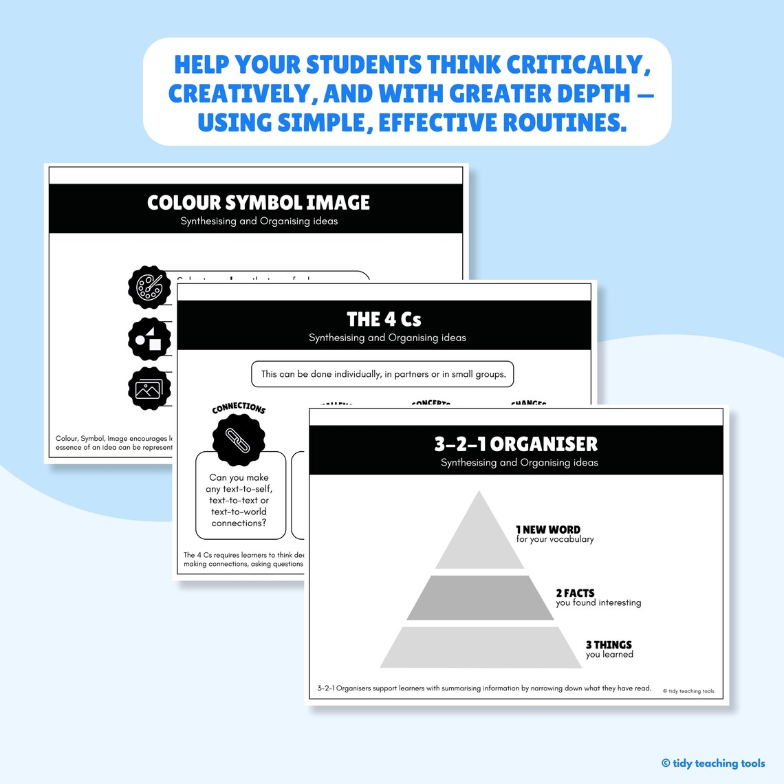 30 X Visible Thinking Routines Posters | Cultures of Thinking (black ...