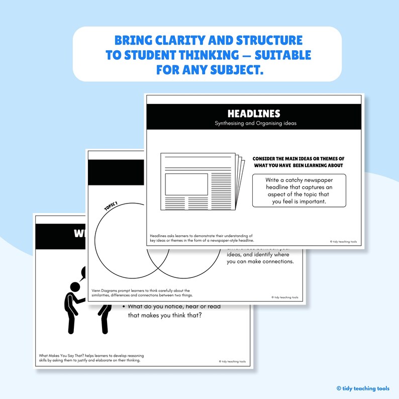 30 X Visible Thinking Routines Posters | Cultures of Thinking (black ...