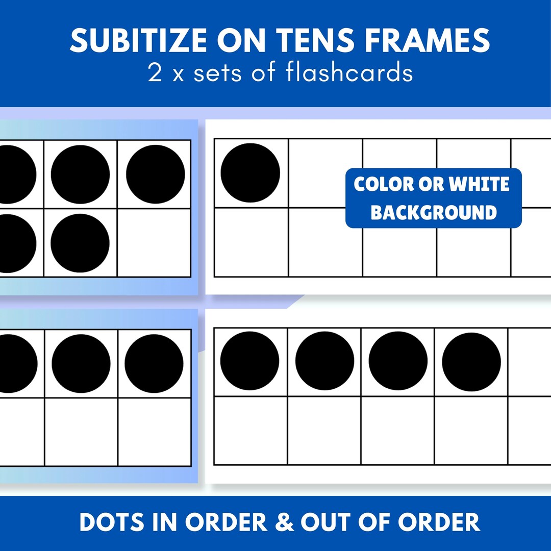 Subitizing Flash Cards on Tens Frames - Etsy Australia