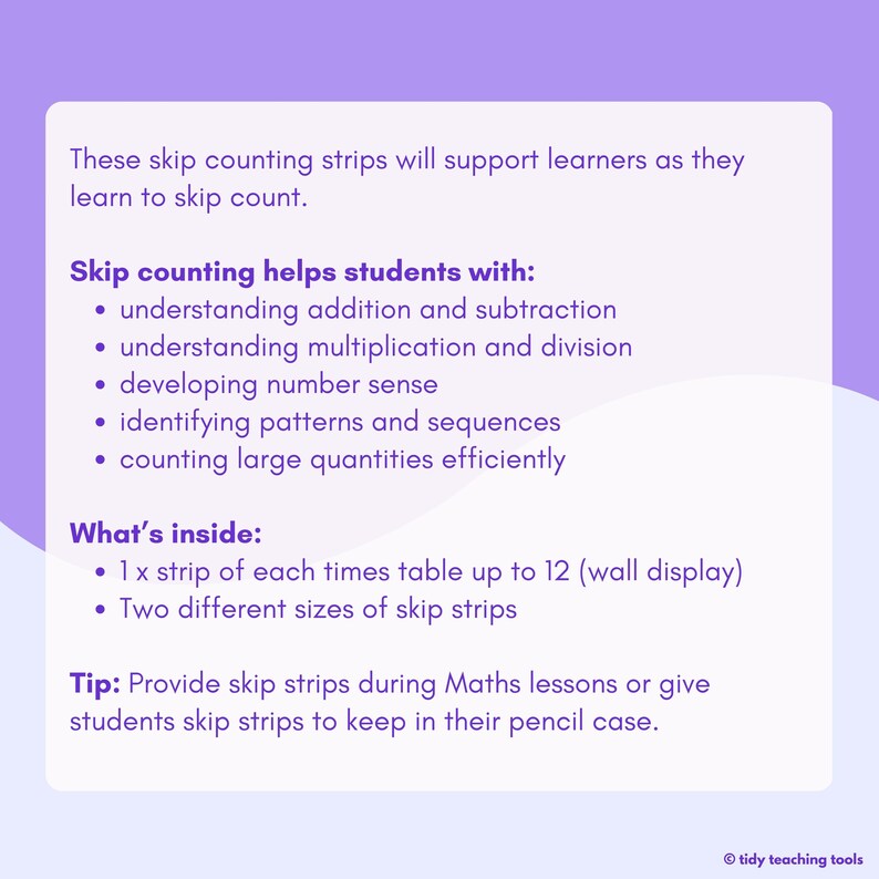 Skip Counting | Wall Display + Strips - Etsy