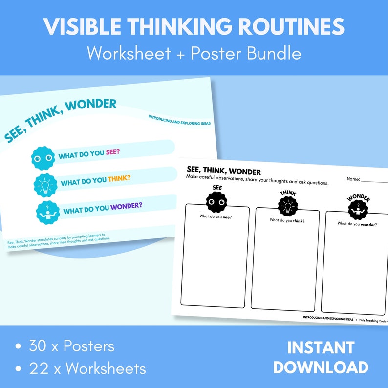 Visible Thinking Routines Posters Worksheets Bundle Cultures of ...