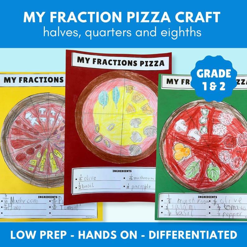 My Fractions Pizza Low Prep Maths Craft Year 1-2 - Etsy
