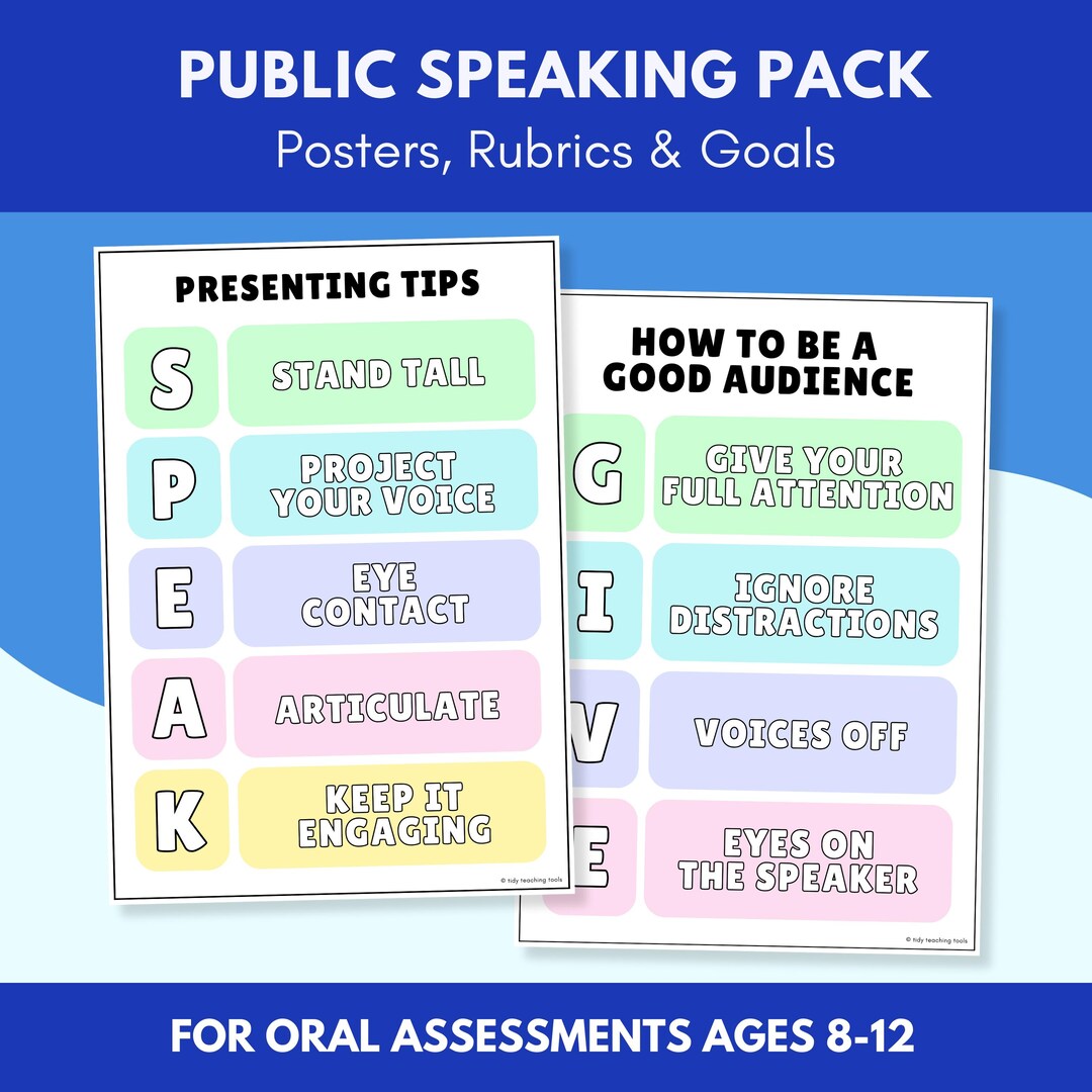 Public Speaking & Audience Skills Pack – Grades 3–6 (ages 8-12) - Etsy