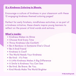 12 X Kindness Coloring in Sheets - Etsy