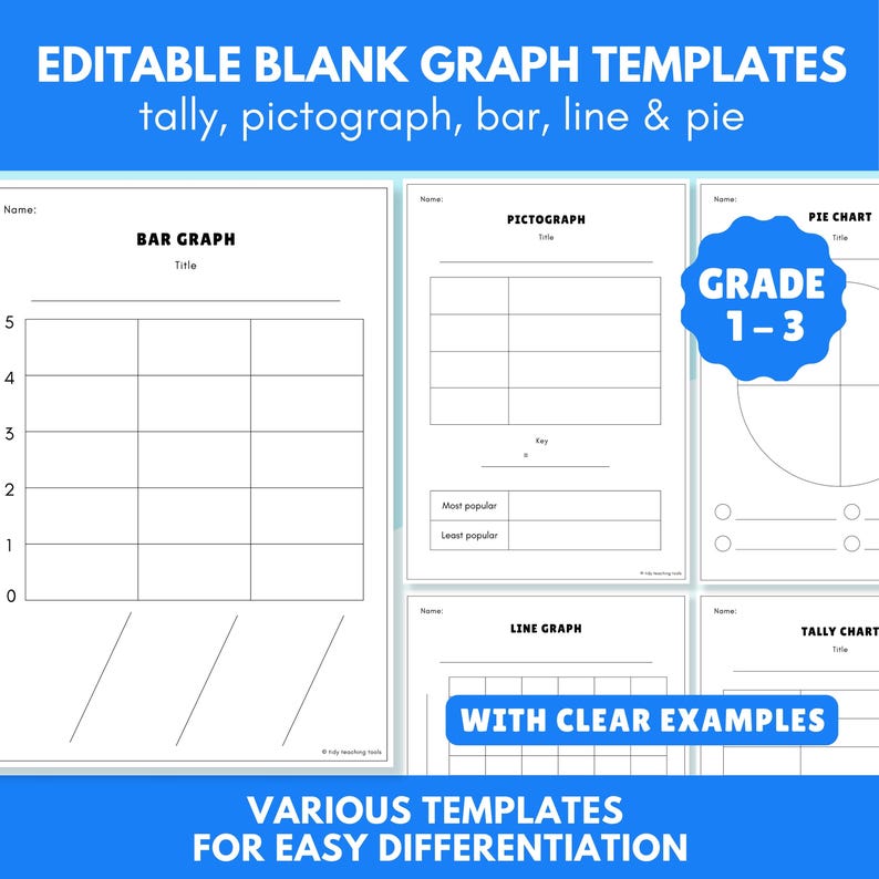 Editable Blank Graph Templates | Tally Chart, Pictograph, Bar Graph ...