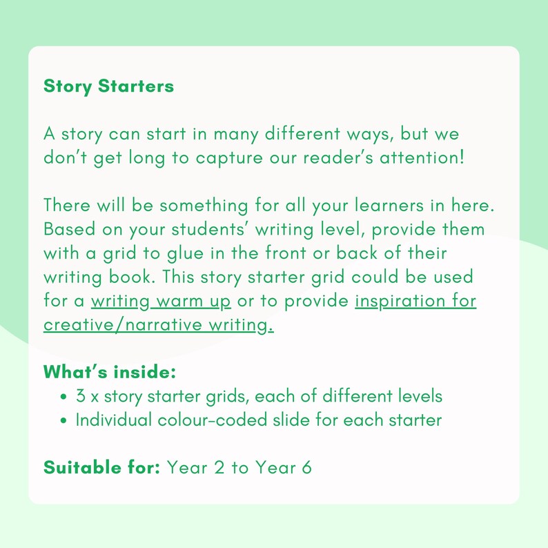 Story Starters | Choice Boards + Individual Pages (middle to Upper ...