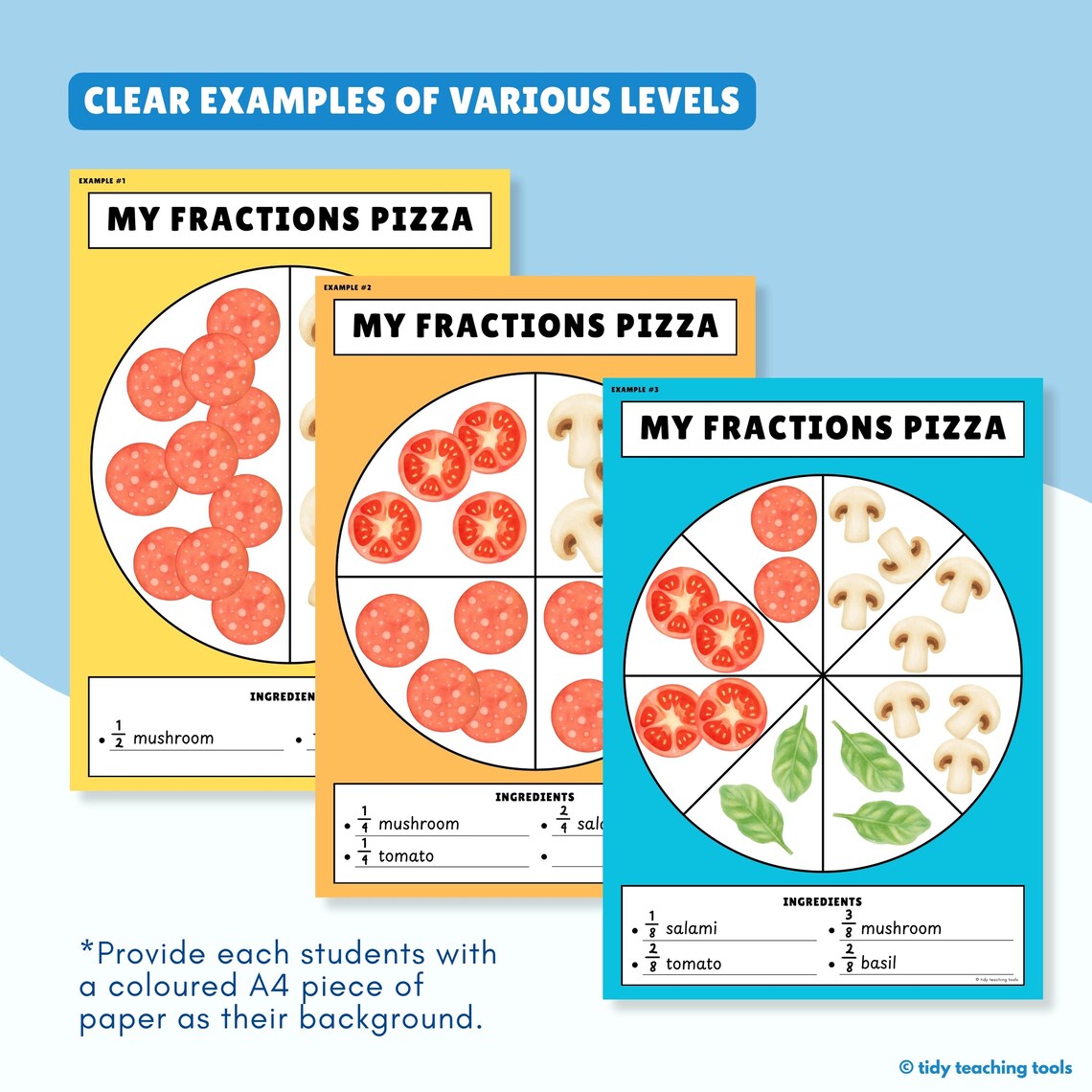 My Fractions Pizza Low Prep Maths Craft Year 1-2 - Etsy