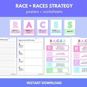 RACE and RACES | Posters + Worksheets - Etsy