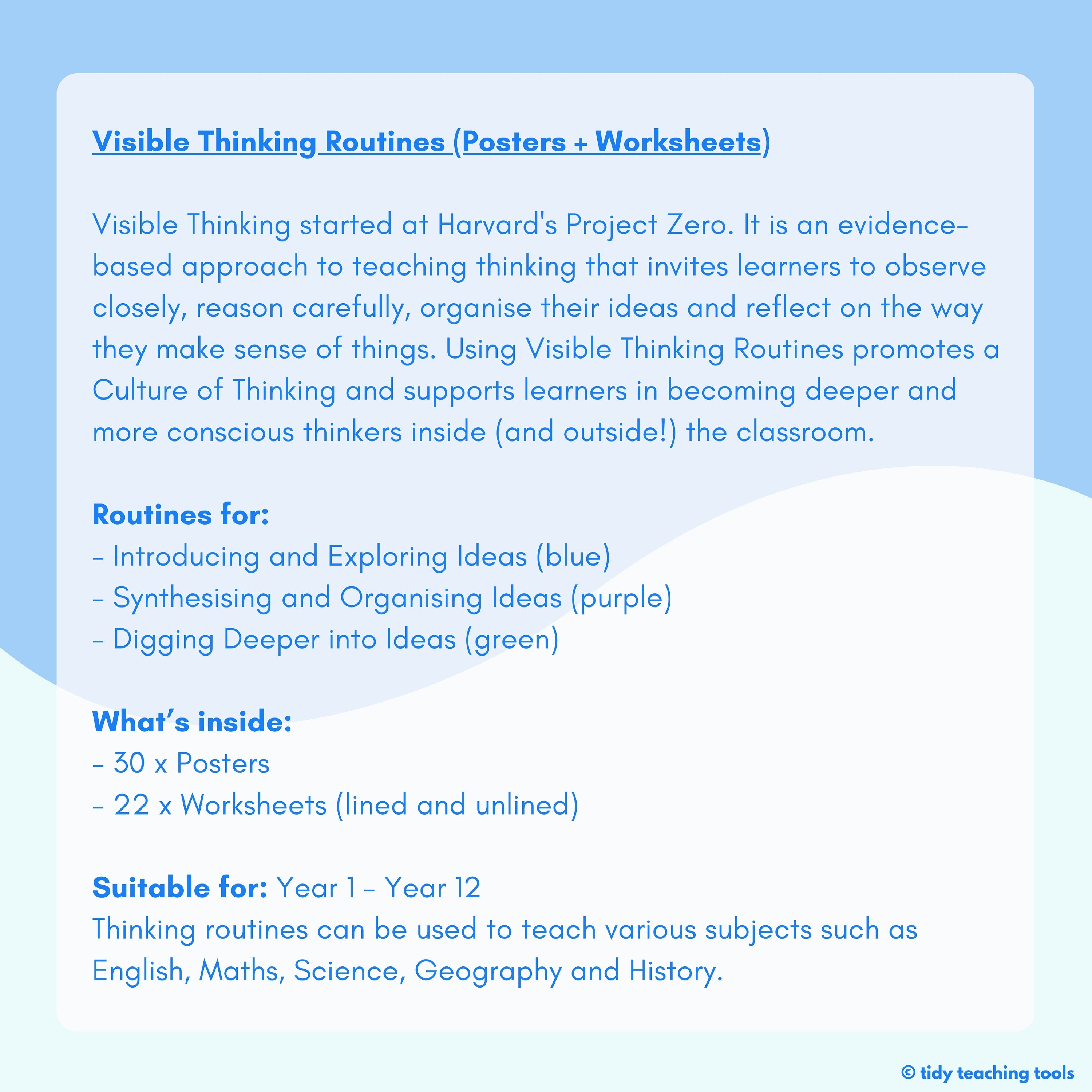 Visible Thinking Routines Posters + Worksheets Bundle | Cultures of ...