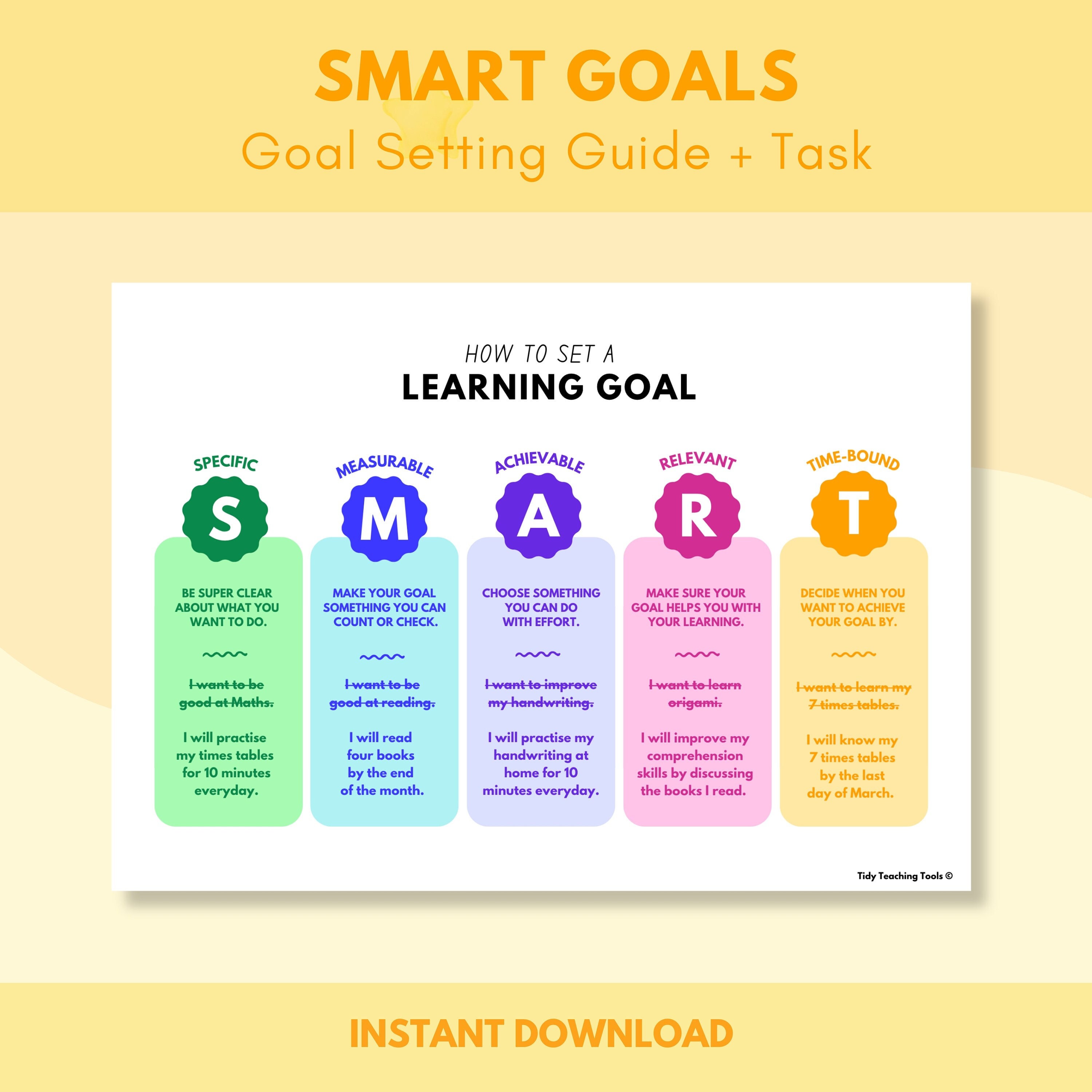 SMART Goals Guide Task - Etsy