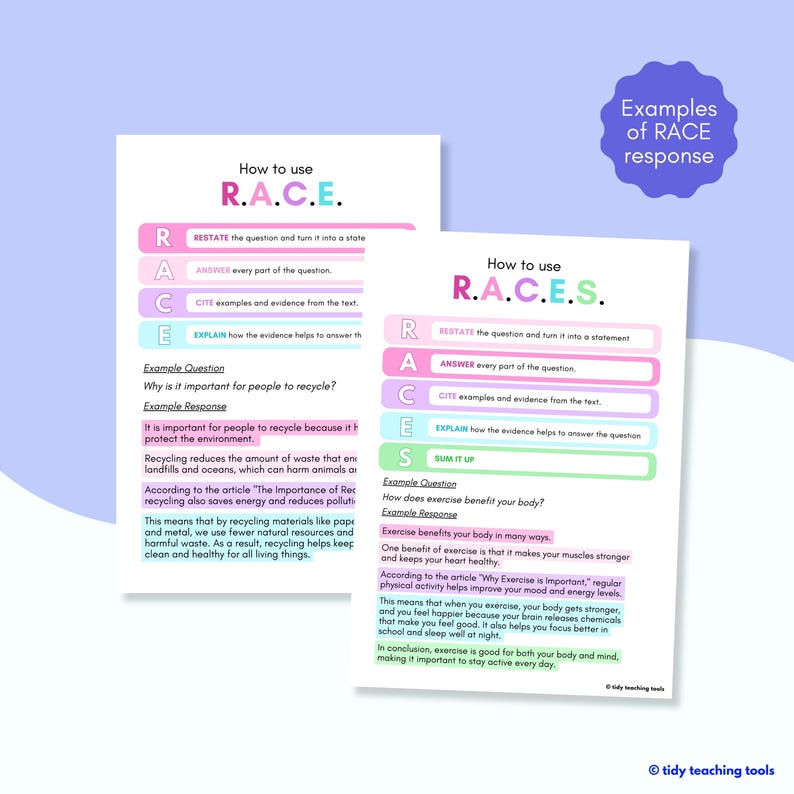 RACE and RACES | Posters + Worksheets - Etsy