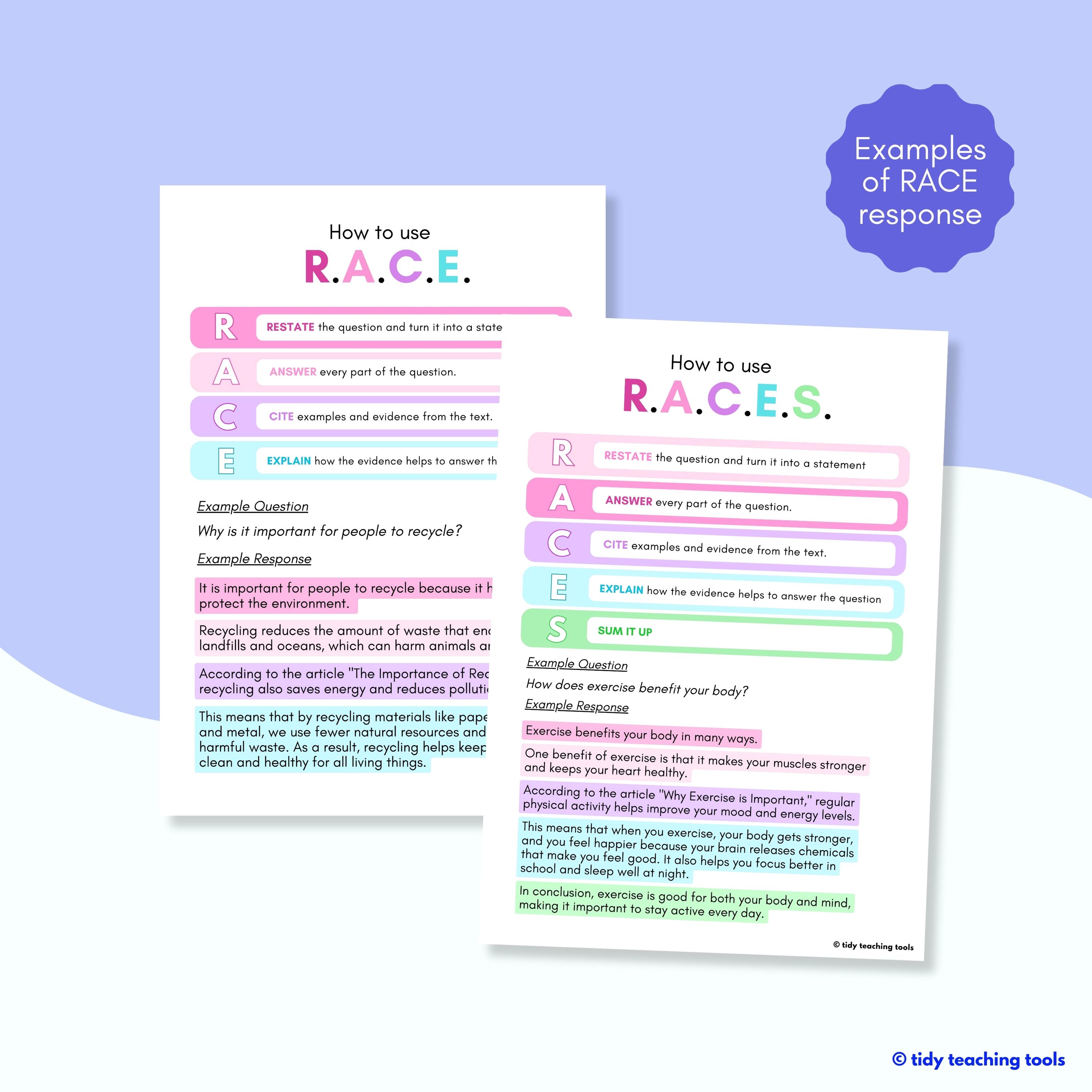 RACE and RACES | Posters + Worksheets - Etsy