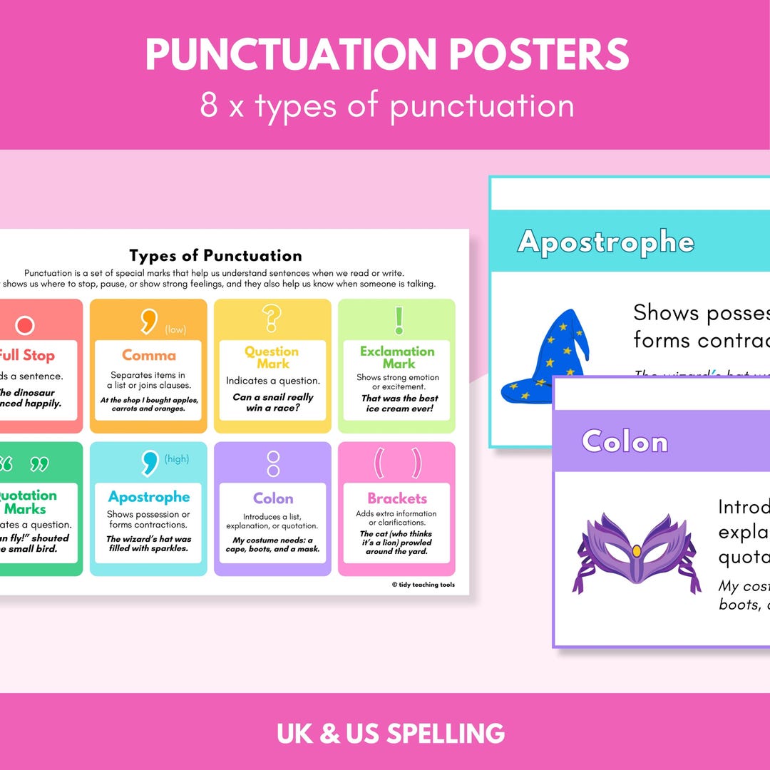 8 X Types of Punctuation Posters - Etsy