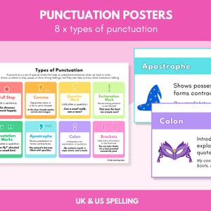 8 X Types of Punctuation Posters - Etsy
