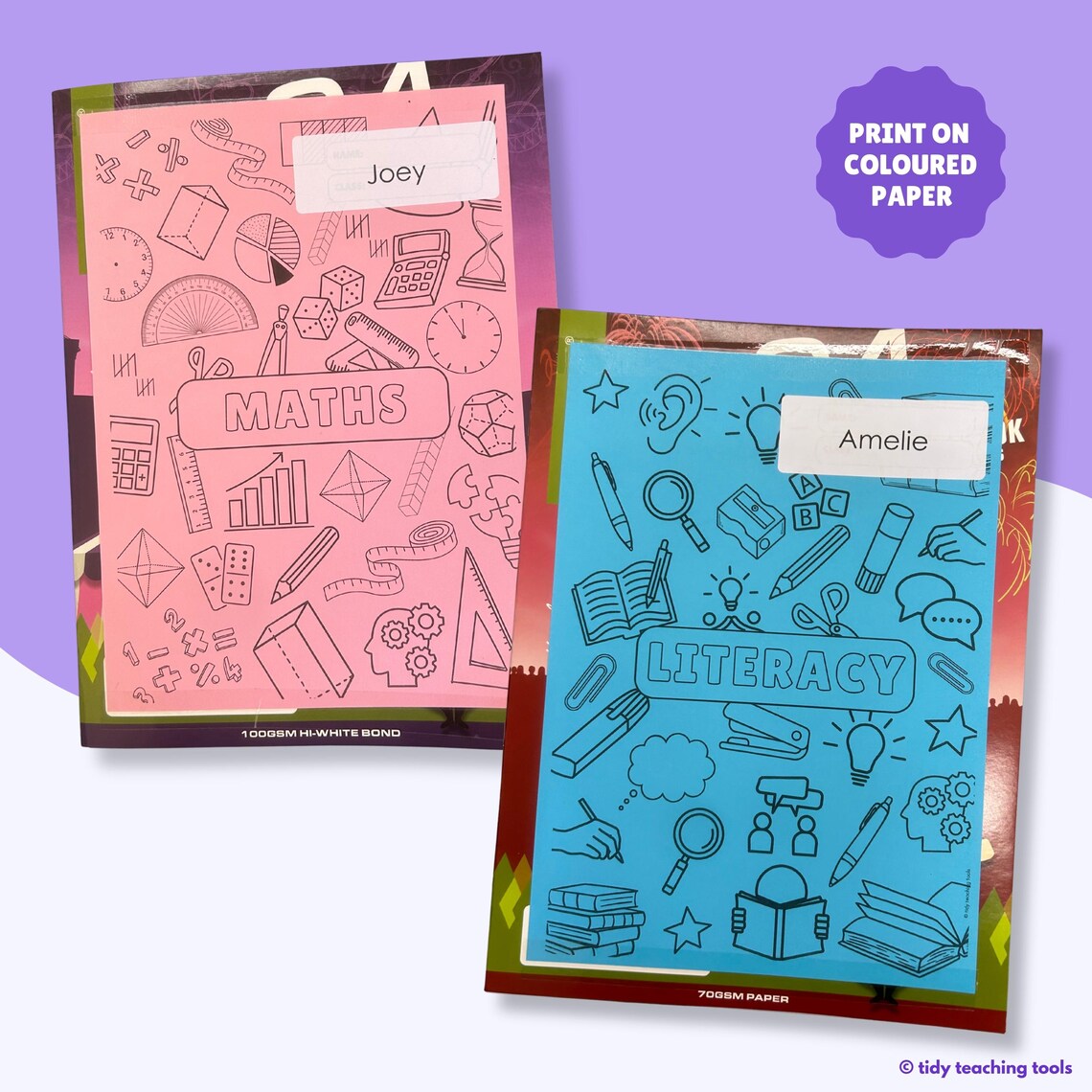 Editable Printable Workbook Covers for Students | Colour-in Subject ...