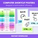 Computer Shortcut Posters + Individual Cards | 13 X Shortcuts - Etsy