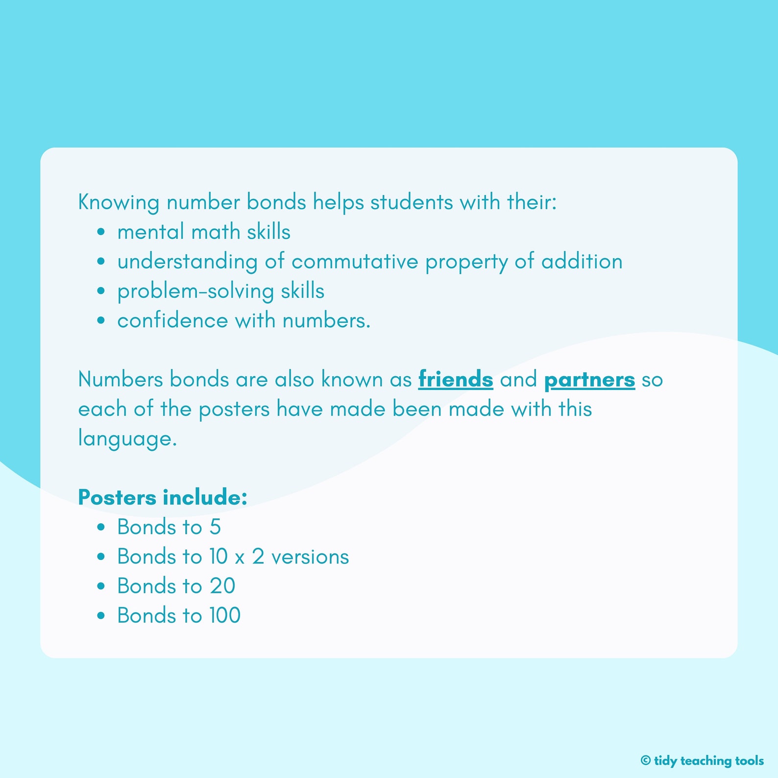 Number Bonds Posters 5, 10, 20 and 100 - Etsy